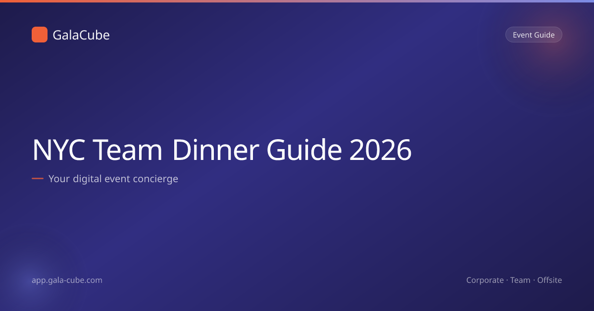 NYC Team Dinner Guide — Private Dining for Corporate Groups 2026 | GalaCube
